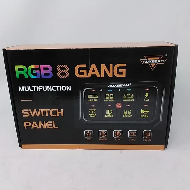 AUXBEAM RGB 8 Gang Multifunction Switch Panel RA80 XL Series Light Bar ...