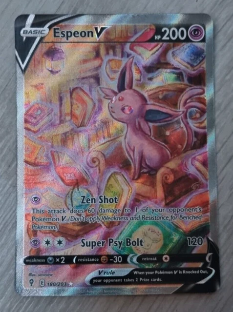 NEUWERTIG!! Pokemon TCG - Espeon V Alt Art 180/203 - Swsh Evolving Skies - EUR 80,32 - PicClick DE