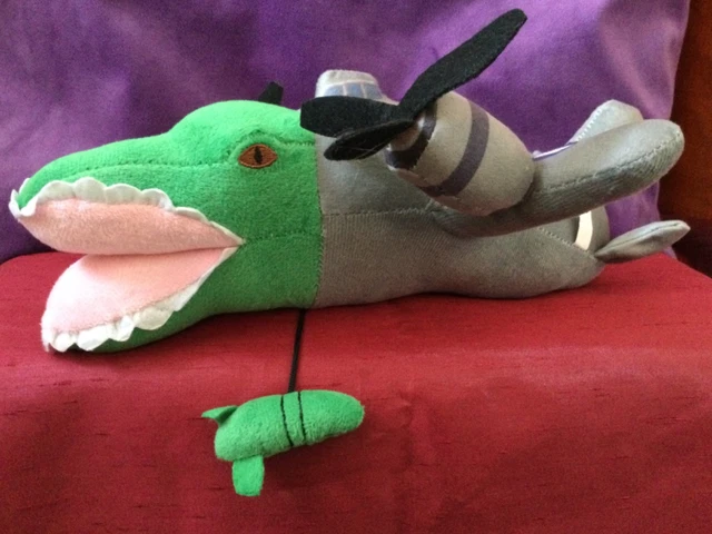 ITALIAN BRAINROT BOMBARDIRO Crocodilo Crocodile Aeroplane Soft Toy 28cm ...