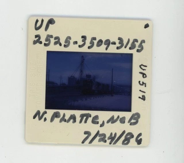 DUPLICATE TRAIN SLIDE Union Pacific #2525 07/1986 N. Platte Nebraska £4 ...