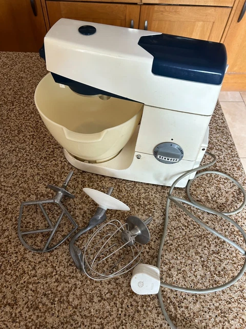 VINTAGE KENWOOD CHEF Food Mixer with Accessories - white with blue ...