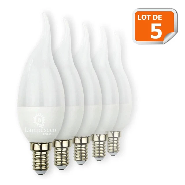 LOT DE 5 Ampoules Led Flamme 5W Super Puissante culot à vis E14 EUR 10,49 - PicClick FR