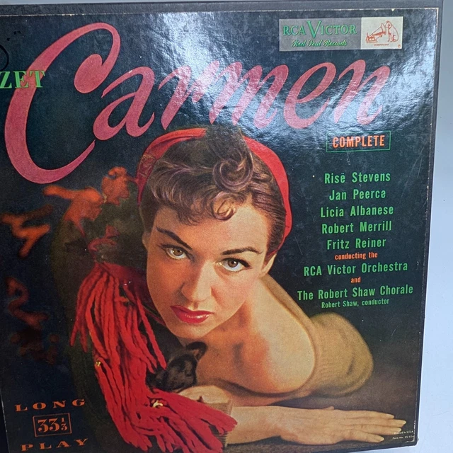 CARMEN COMPLETE OPERA 3 x LP 33 RPM VG+ Rise Stevens Jan Peerce RCA ...