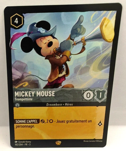 CARTE DISNEY LORCANA 3 Mickey Mouse Trompettiste 182/204 Non Foil EUR ...