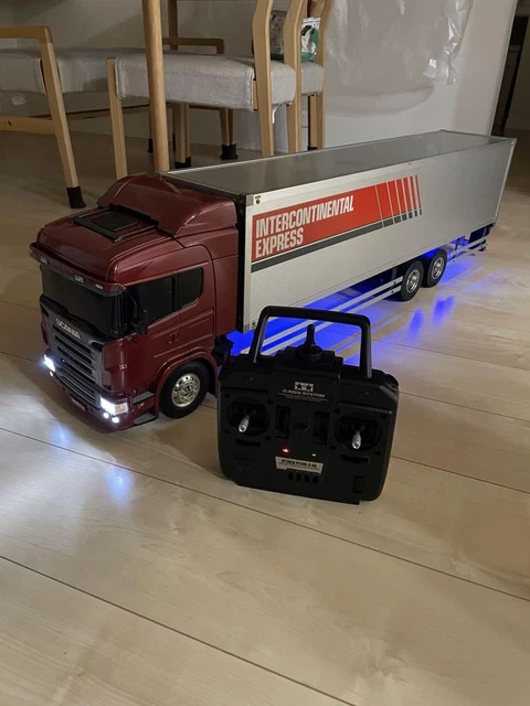 TAMIYA 1/14 SCALE Scania Truck Trailer 2.4G Full Operation RC Model £ ...