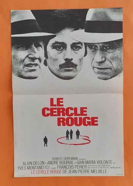 AFFICHE ORIGINALE FILM Le Cercle Rouge Bourvil Delon Montand Perier ...