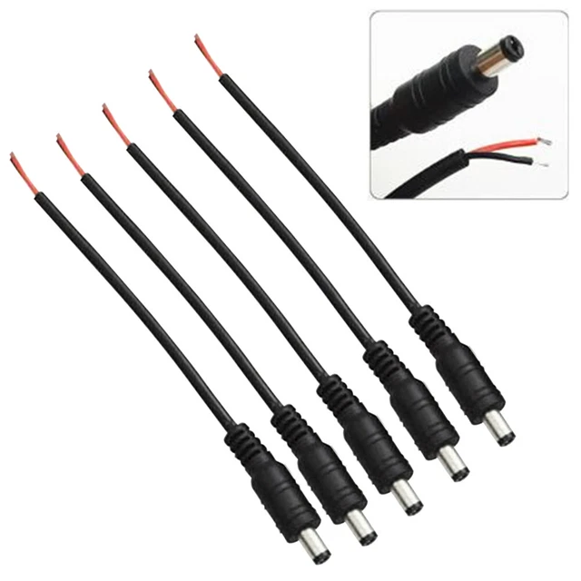 ADAPTER POWER PLUG 5.5x2.1mm DC Connector Wire CCTV Cable Male Female £ ...