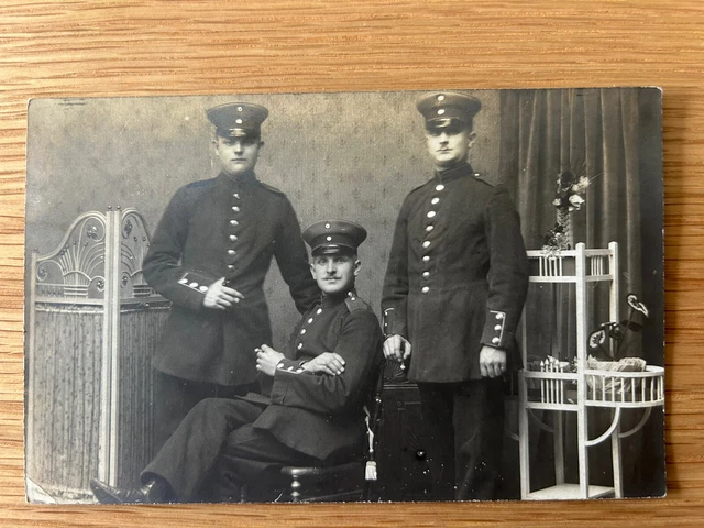 ERSTER WELTKRIEG VOR dem Krieg. 3 deutsche Offiziere. Foto Postkarte ...