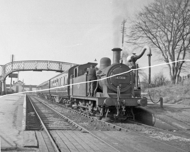 ORIGINAL RAILWAY NEGATIVE of 3F 47308 at Evesham (MR) Station on ...