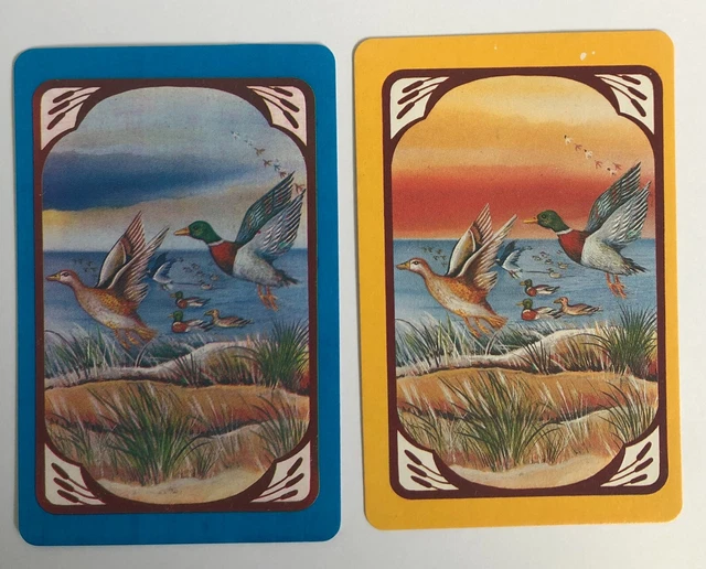 FLYING BIRDS MALLARD Wood Ducks Vintage Retro Art Frame Swap Playing ...
