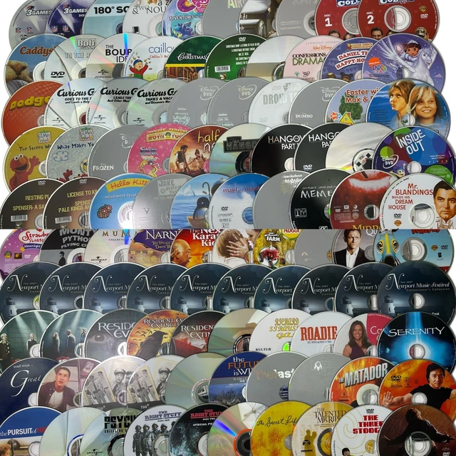 LOT DE 100 films DVD uniquement disque horreur, drame, comédie, famille ...