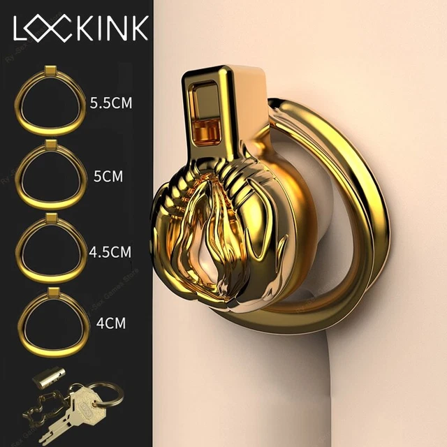 CHASTITY CAGE METAL Hollow Short Lock Male Cb Lock Sexy Small Sissy ...