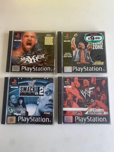 4 PLAYSTATION ONE PS1 Wrestling Games WWF Smackdown Attitude War Zone ...