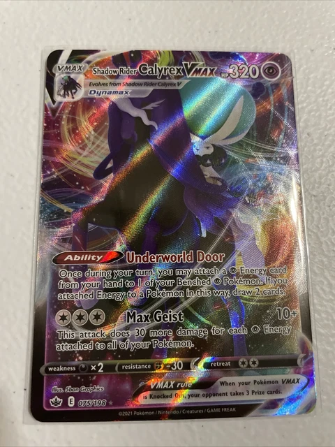 POKÉMON TCG SHADOW Rider Calyrex VMAX Chilling Reign 075/198 Holo Ultra ...