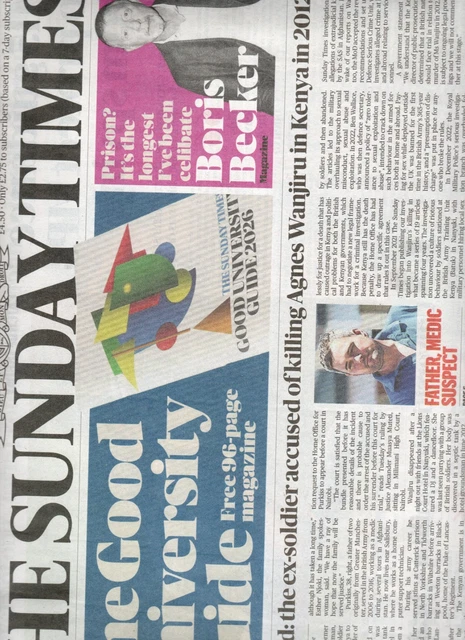 SUNDAY TIMES NEWSPAPER September 21 2025 Sir Keir Starmer, Robert James ...