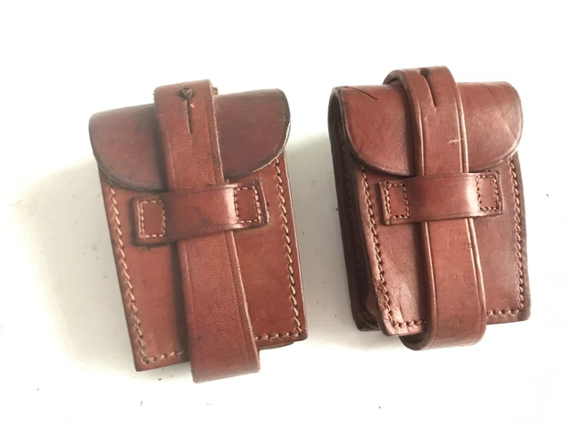 GENUINE X2 LOT ARGENTINE ARMY WWI era Mauser Leather Pouches for Mauser ...