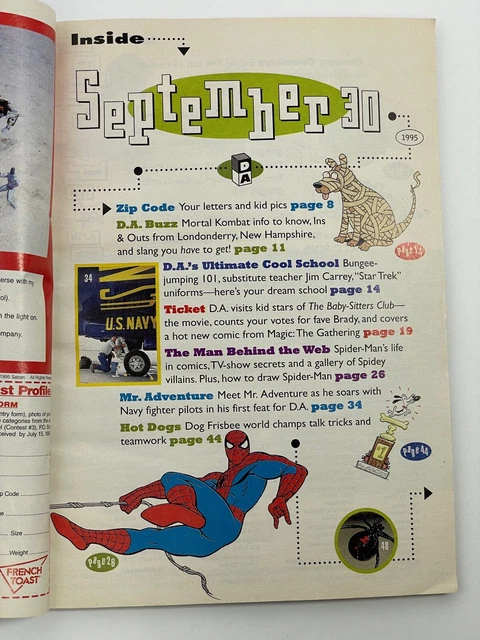 RARE 90S DISNEY Adventures Magazine, Spider-Man Cover, September 1995 ...