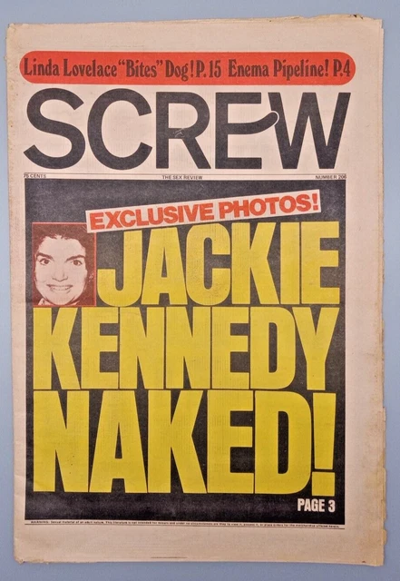 SCREW MAGAZINE NEWSPAPER JACKIE KENNEDY NAKED! Linda Lovelace EUR 42,79 ...