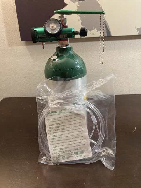 ALUMINUM OXYGEN CYLINDER Tank (Empty) Includes Tank Regulator, Wrench ...