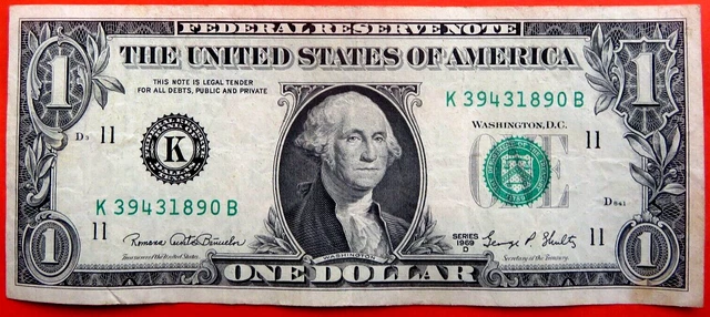 BEAU BILLET DE ONE DOLLAR Série 1969 D ETATS - UNI EUR 14,50 - PicClick FR