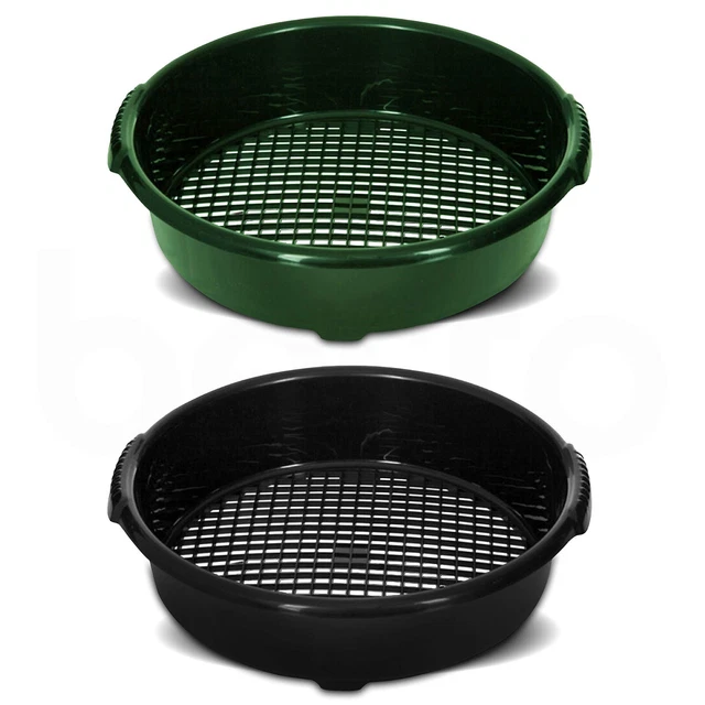 PLASTIC ROUND GARDEN Sieve Large Riddle Fine Mesh Soil Sifter Gardening ...