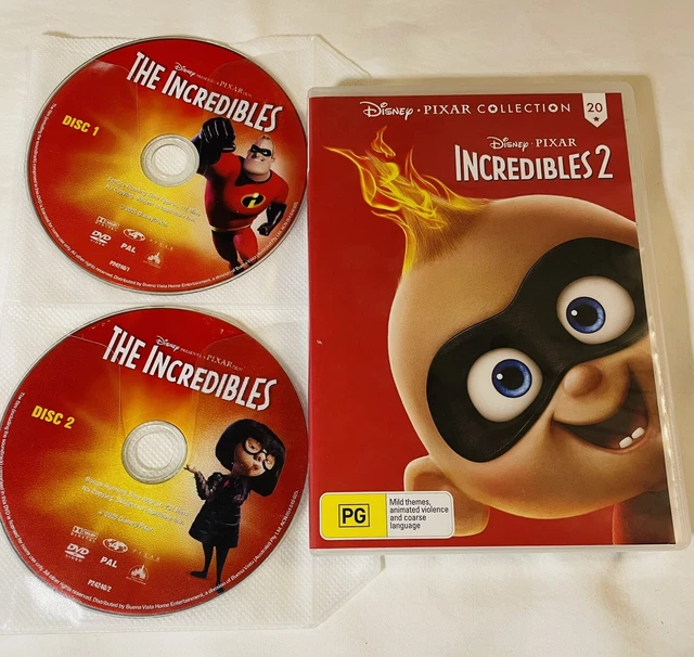 INCREDIBLES 1 &2 Disney Pixar Collection DVD PG R4 2 Movies $15.00 ...
