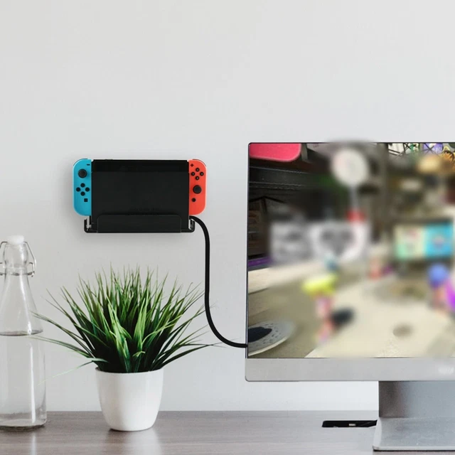SUPPORT MURAL EFFICACE pour station d'accueil Nintendo Switch en noir ...