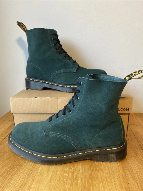 DR MARTENS 1460 Pascal Green Buttery Soft Suede Leather Boots UK 9 EU ...
