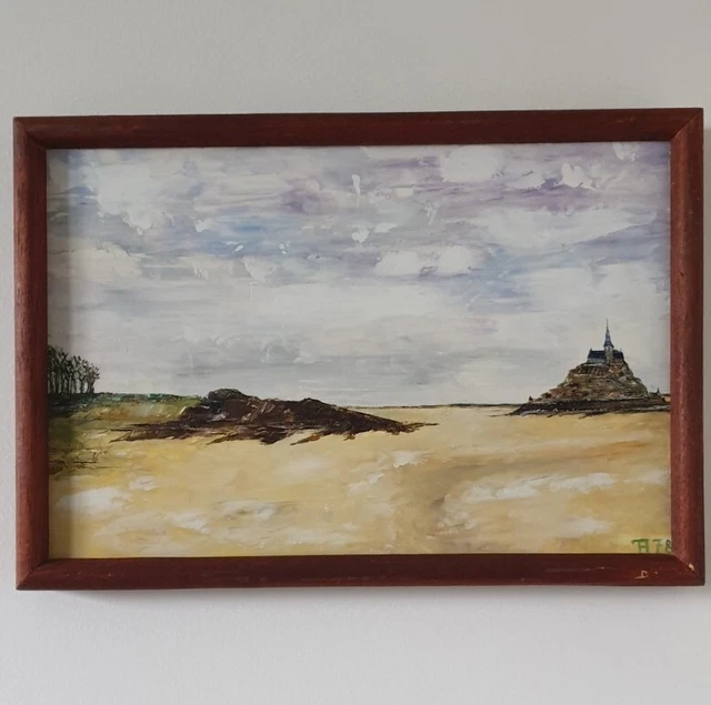 ANCIEN TABLEAU BAIE Du Mont Saint Michel Signé à Identifier EUR 29,00 ...