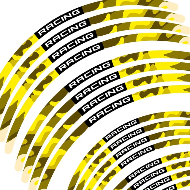21 18 INCH Rim Decals Wheel Sticker CAMO07B YELLOW For WR 250R 08-16 17 ...