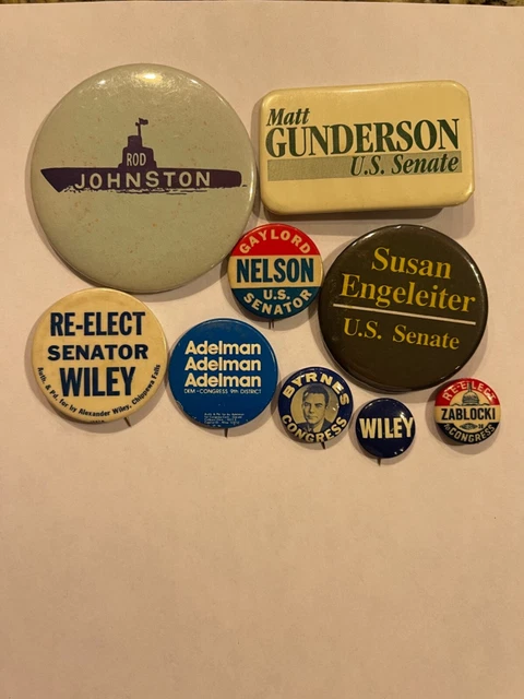 VINTAGE WISCONSIN STATE And Local Political Campaign Button Collection ...