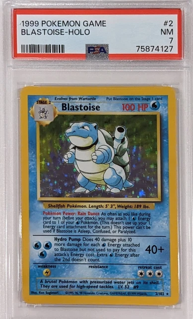 BLASTOISE 1999 JEU Pokémon WOTC Holo #2 PSA 7 Neuf EUR 132,90 - PicClick FR