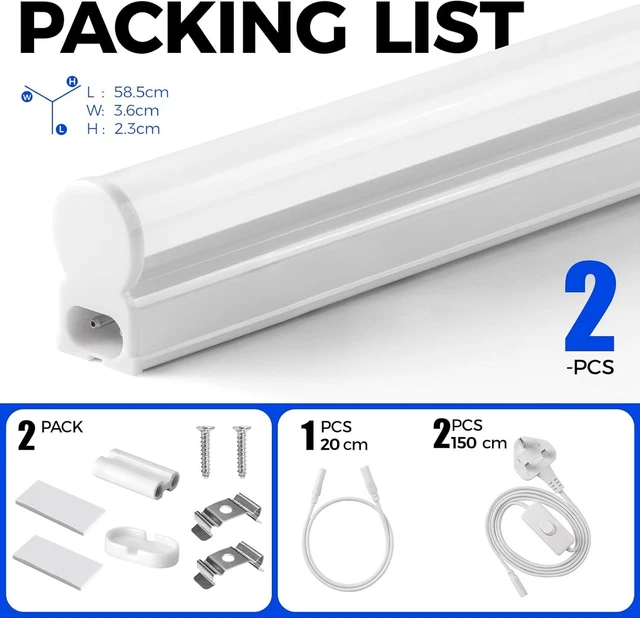 BARRINA T5 60CM LED Under Cupboard Kitchen Lights & Wardrobe Light Bar ...