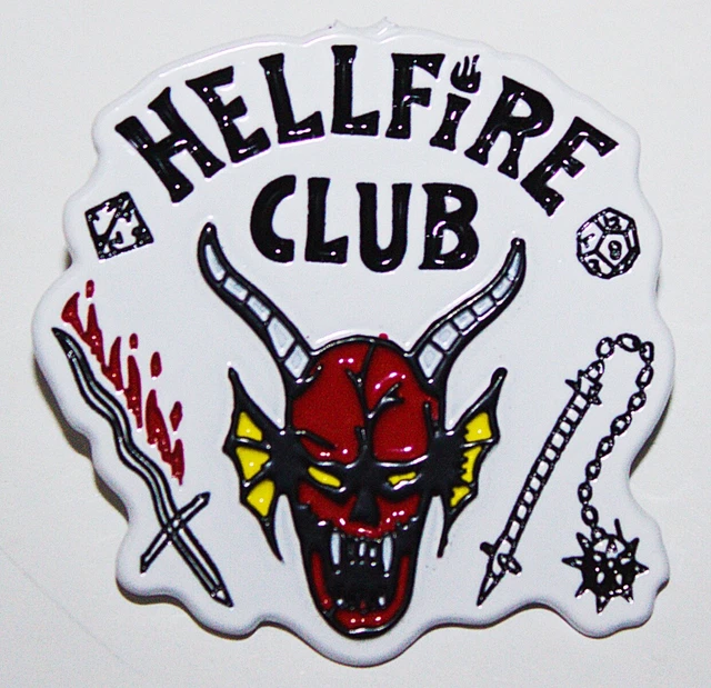 STRANGER THINGS TV Series White Hellfire Club Logo Metal Enamel Pin NEW ...