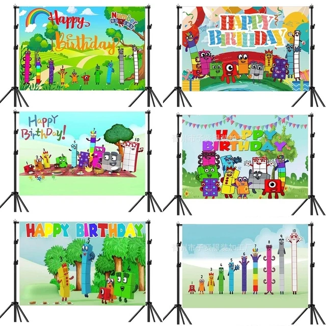 NUMBERBLOCKS HAPPY BIRTHDAY Party Photography Backdrop Background ...