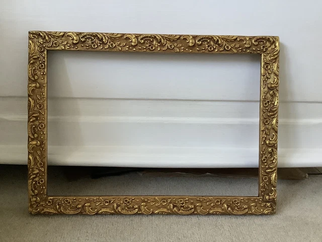 ANTIQUE VICTORIAN STUNNING Gold Gilt & Ornate Gesso Solid Wood Frame £35.00 - PicClick UK