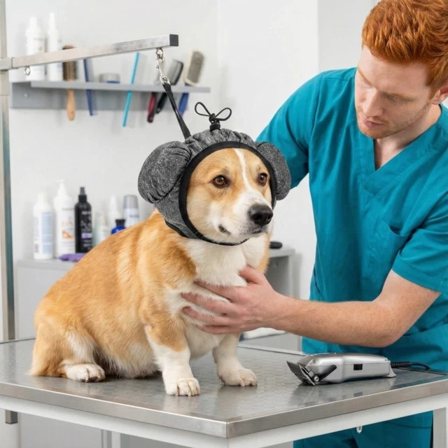 SNUG FIT DOG Ear Muffs Soundproof Dog Noise Reduction Cover Bathing Use ...