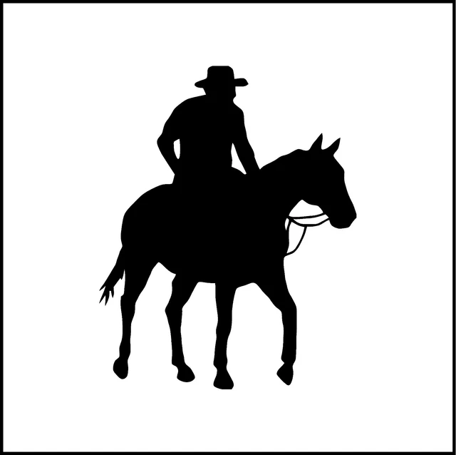 COWBOY RIDING HORSE #2 Vinyl Decal/Sticker for Car/Truck/Window/SUV $3. ...