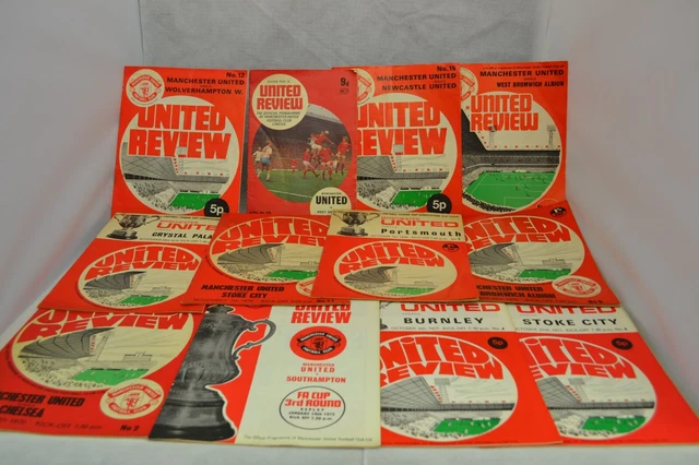 CLASSIC MANCHESTER UNITED Game Programmes 1970-1973 X12 #Man £3.99 ...