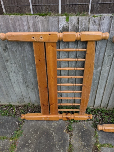 SINGLE WOODEN BED frame (old and worn, but works fine) £20.00 - PicClick UK