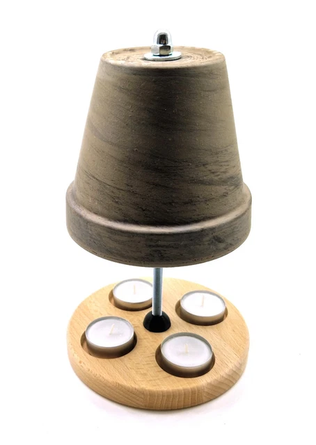 TEELICHTHEIZUNG TEELICHTOFEN NOTOFEN Heizung Teelicht Tonofen ohne Gas ...