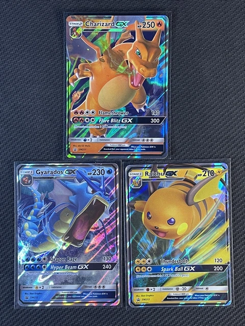 POKÉMON CARDS X3 Charizard Raichu Gyarados Black Star Promo S&M Hidden ...