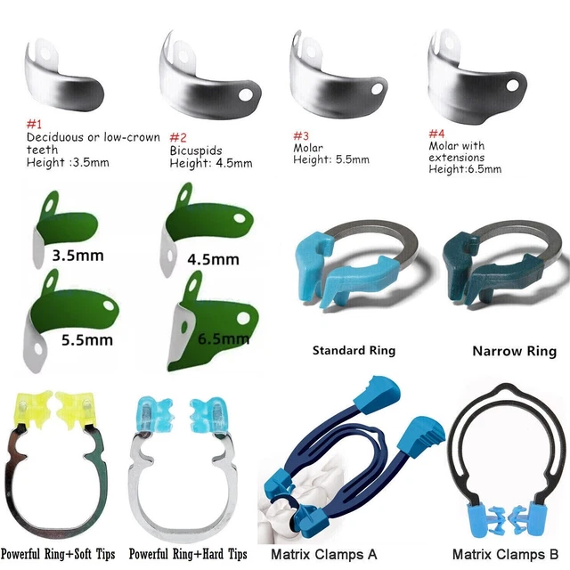 DENTAL SECTIONAL MATRIX Bands Ring Titanium Sectional Matrice Clamp V3 ...