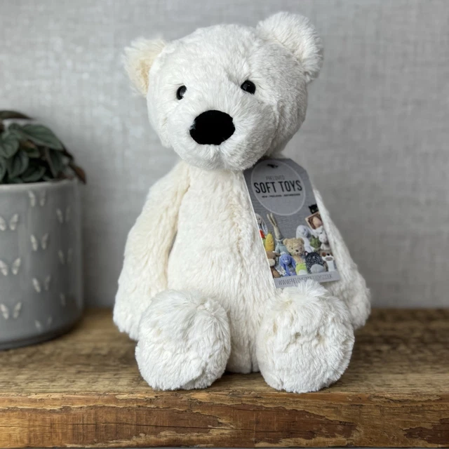 JELLYCAT BASHFUL WHITE Bear - Medium Bashful Polar Bear Beanie Retired ...