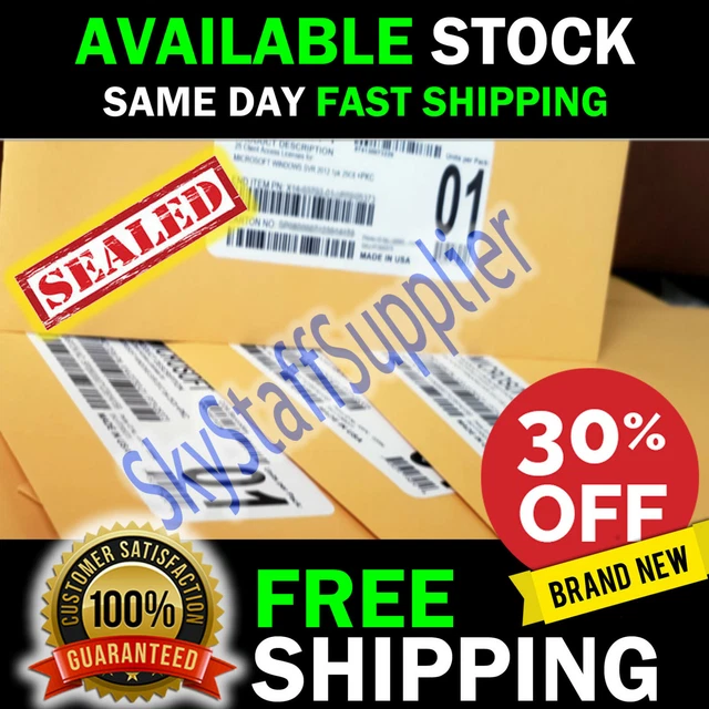 MICROSOFT WINDOWS SERVER 2012 R2 STANDARD License Key + 25 CAL RETAIL ...