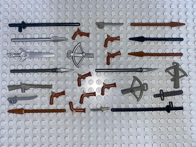 LEGO CASTLE WEAPON Crossbow Axe, Halberd Longbow with Arrow Drawn 2570 ...