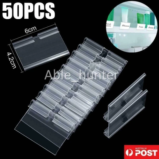 50X TAG RETAIL Shop sign label clear price sign card holder for slat ...