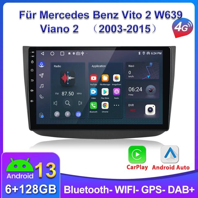 ANDROID CARPLAY AUTORADIO Für Mercedes-Benz Vito 2 W639 Viano 2 DAB+ ...
