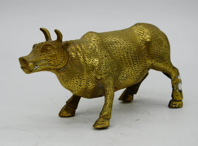 COLLECT OLD CHINESE pure brass Handmade cow antique ox statue £0.31 ...