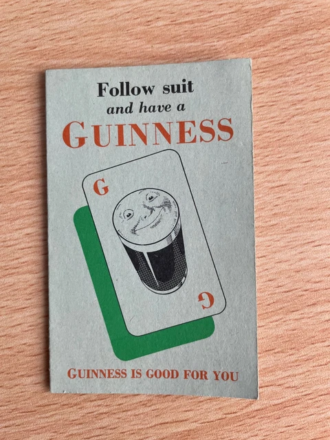 C1950S VINTAGE FOLLOW SUIT AND HAVE A GUINNESS ADV BRIDGE SCORE CARD £6 ...